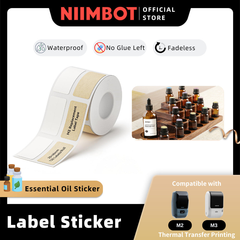 NIIMBOT M2 Self-Laminating Label Sticker for Essential Oils Perfumes ...